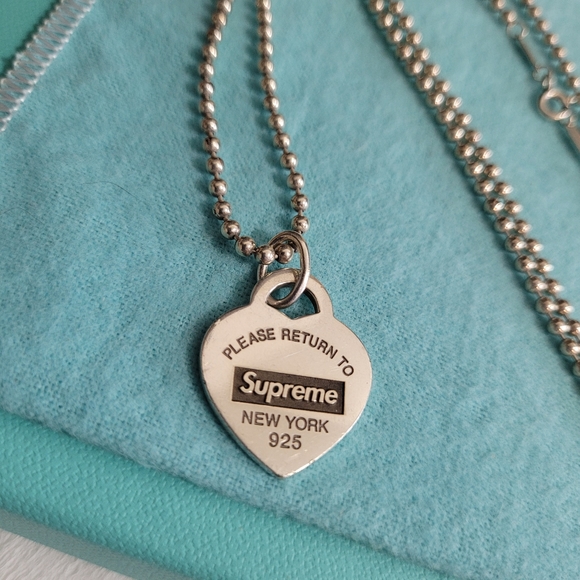 Supreme | Jewelry | Supreme X Tiffany Heart Tag Necklace | Poshmark